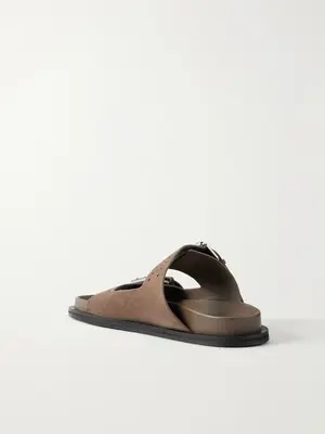 A.emery Leon Suede Buckled Sandals - Brown