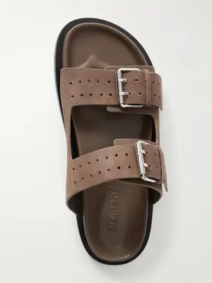 A.emery Leon Suede Buckled Sandals - Brown
