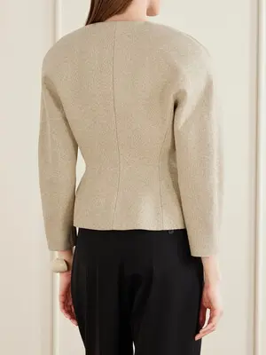 Jacquemus La Petite Veste Ovalo Cotton And Linen-blend Blazer - Neutrals