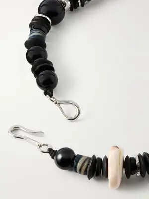 Tohum Design Samsara Silver, Onyx, And Seashell Necklace