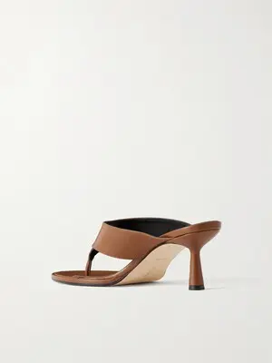 AeydĒ Olenna 65 Leather Thong Sandals - Brown
