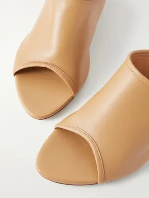 AeydĒ Suzanne Leather-trimmed Mesh Sandals - Neutrals