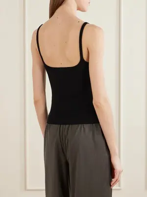 ST. AGNI Rib-knitted Jersey Tank - Black
