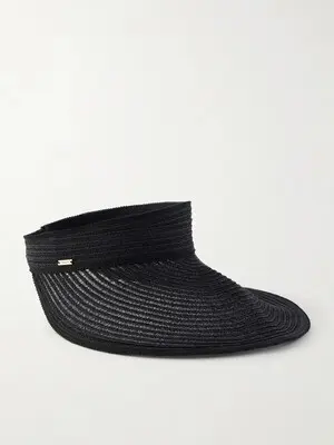 Eugenia Kim Trixie Raffia Sun Visor - Black
