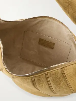 LEMAIRE Fortune Croissant Paneled Nubuck Shoulder Bag - Brown