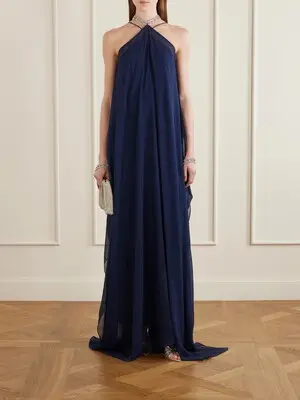 TALLER MARMO Sza Sza Silk-chiffon Gown - Blue