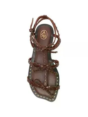 Ash Gladius Studded Bow-detail Sandals - Brown