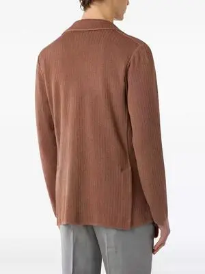LARDINI Single-breasted Ribbed Blazer - Brown