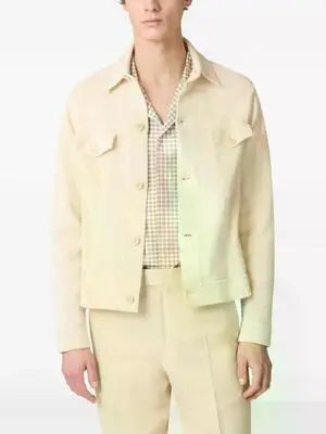 LARDINI Knitted Cotton Spread Collar Jacket