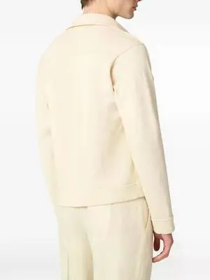 LARDINI Knitted Cotton Spread Collar Jacket