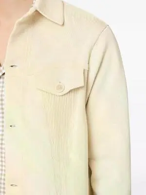 LARDINI Knitted Cotton Spread Collar Jacket