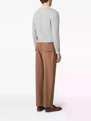 LARDINI Flat-front Trousers - Brown