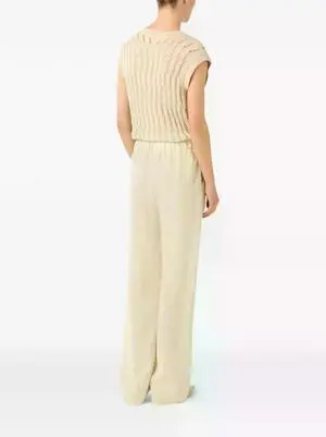 LARDINI Soft Linen Striped Trousers