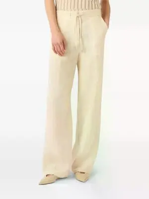 LARDINI Soft Linen Striped Trousers