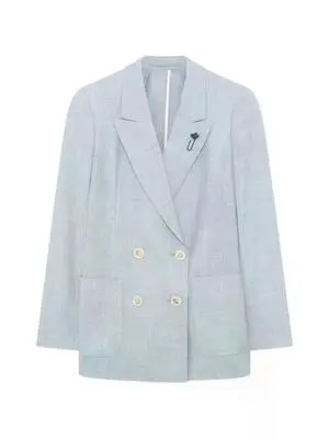 LARDINI Double-breasted Peak Lapel Blazer