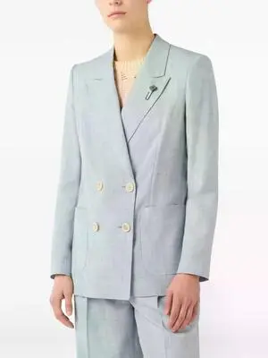 LARDINI Double-breasted Peak Lapel Blazer