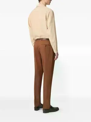 LARDINI Single-pleat Wool Serge Trousers