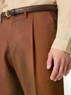LARDINI Single-pleat Wool Serge Trousers