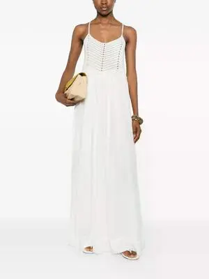 JUCCA Pointelle-knit Spaghetti Strap Maxi Dress