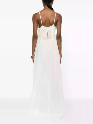 JUCCA Pointelle-knit Spaghetti Strap Maxi Dress