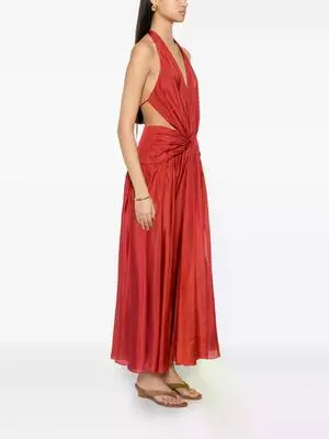 Zimmermann Indra Plunge-neck Dress - Red
