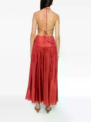 Zimmermann Indra Plunge-neck Dress - Red