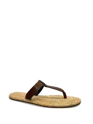Saint Laurent Babylone Leather Sandals - Brown