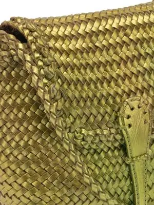 Dragon Diffusion Mini City Woven Leather Shoulder Bag - Gold