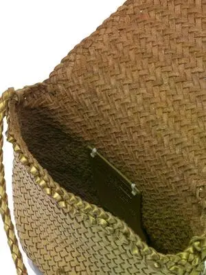 Dragon Diffusion Mini City Woven Leather Shoulder Bag - Gold