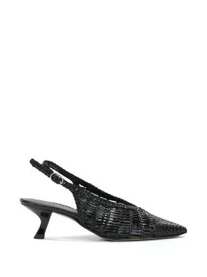 TONI PONS Woven Leather Slingback Pumps