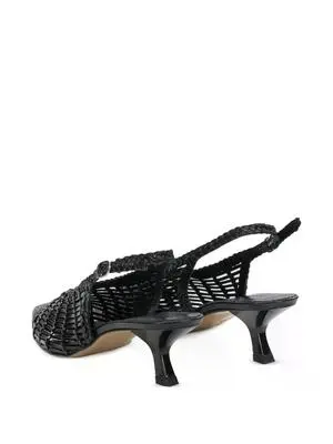 TONI PONS Woven Leather Slingback Pumps