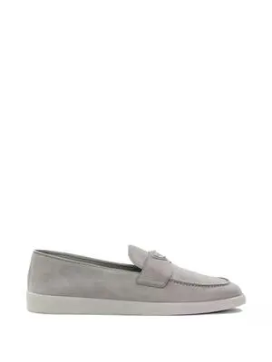 Prada Logo-plaque Suede Loafers