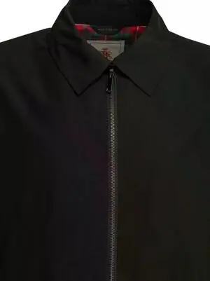 BARACUTA Zip-up Bomber Jacket - Black