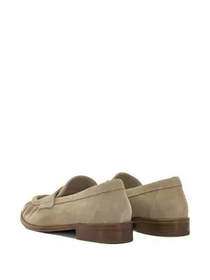 STRATEGIA SHOES Georgie Ruched Suede Loafers