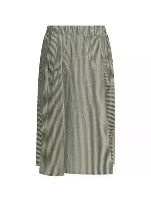 Apuntob Vertical Stripe Cotton Midi Skirt