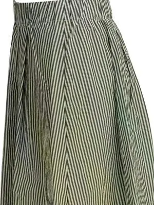 Apuntob Vertical Stripe Cotton Midi Skirt