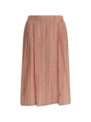 Apuntob Striped Pleated Cotton Midi Skirt