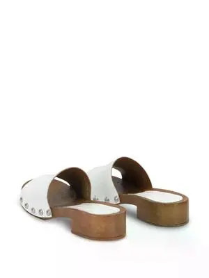 COPENHAGEN  Stud-embellished Leather Clog Sandals