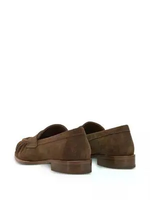 STRATEGIA SHOES Ruched Suede Loafers