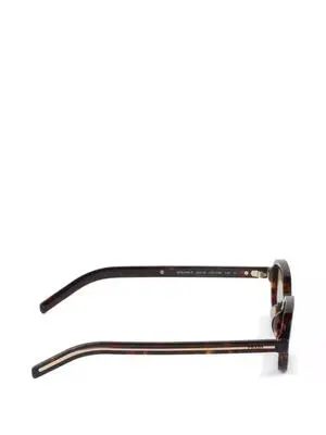 Prada Oval Sunglasses With Iconic Metal Plaque - Brown