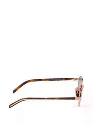 Prada Oval Sunglasses With Metal Plaque - Pink