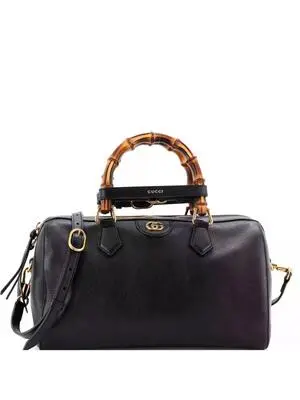 Gucci Diana Nm Bamboo Handle Boston Bag - Black