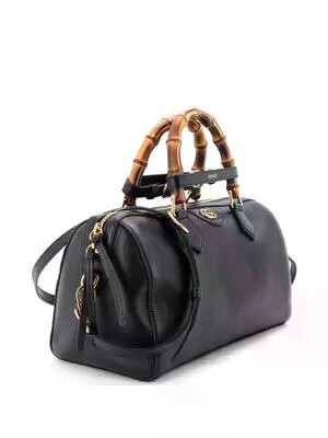 Gucci Diana Nm Bamboo Handle Boston Bag - Black