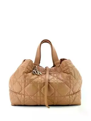 Dior Macrocannage Quilt Large Tote Bag - Brown