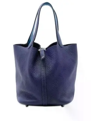 Hermès Clemence Picotin Lock 22 Handbag - Blue