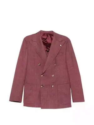 L.B.M. 1911 Double-breasted Peak-lapel Blazer - Red
