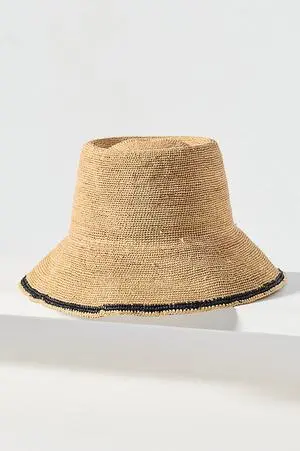 Hat Attack Stripe Raffia Bucket Hat
