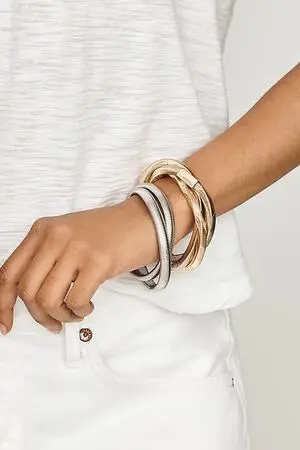 Anthropologie Chunky Wrap Bracelet - Silver