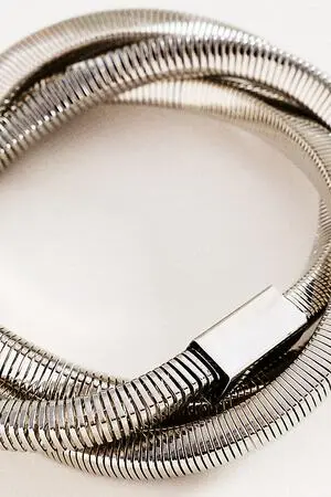 Anthropologie Chunky Wrap Bracelet - Silver