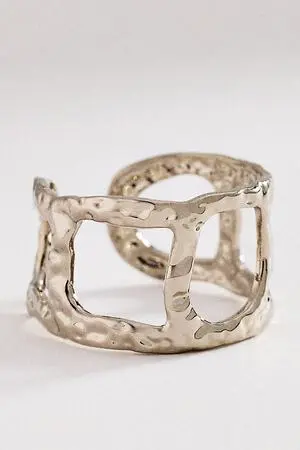 Anthropologie Textured Statement Ring - Silver